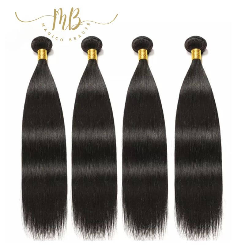 Tissage Cheveux naturels Raides Avec Closure – Magicobeauté.com