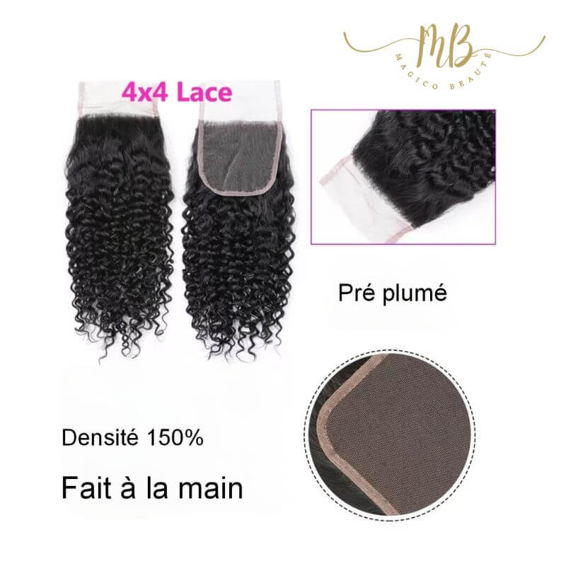 Lace Closure Cheveux Naturels Frisés Pour Perruque – Magicobeauté.com